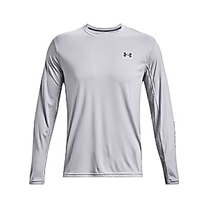 Under Armour Men's Drift Tide Knit Long-Sleeve T-Shirt , Mod Gray (011)/Rush Red , Large