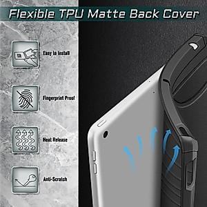 Fintie Magnetic Stand Case for iPad 9th / 8th / 7th Generation (2021/2020/2019) 10.2 Inch, [Multiple Secure Angles] Shockproof Rugged Soft TPU Back Cover, Auto Sleep Wake, Black