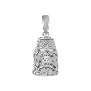 925 Sterling Silver Travel Charm, Small Buoy Southern Most Point USA Key West, FL