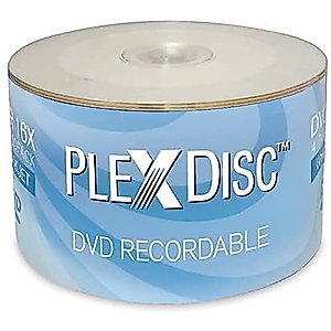 PlexDisc 632-210 16x 4.7GB White Inkjet Printable DVD-R 1200 Disc Spindle