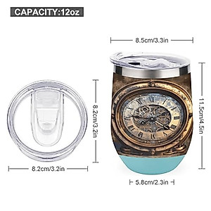 WYUSPGK 304 Stainless Steel Insulated Cup, Steampunk Clock Print Smooth Rim, Durable & Reusable - Perfect for Office, Home, And Travel