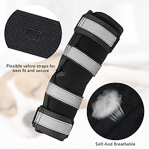 OPSELU Dog Leg Braces for Back Leg,Dog Back Leg Support Brace with Dual Metal Strips,Dog Leg Brace with Reflective Straps,Dog Knee Brace for luxating Patella,Dog ACL Brace Hind Leg,1 Pair(M)
