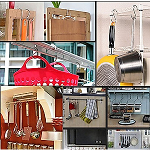 GXHUANG Heavy Duty Metal Chrome Plated S Shape Hooks, Set of 10 (Large)