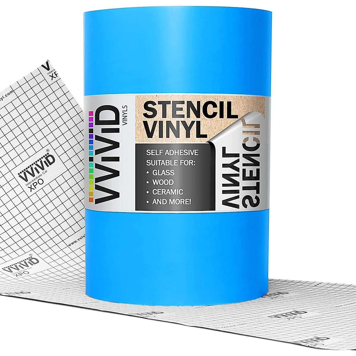 VViViD Blue Stencil Vinyl Masking Film with Anti-Bleed Technology (12" x 6ft)