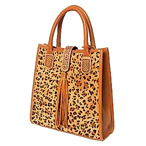 American Darling Tote Hand Tooled Hair on Genuine Leather Western Women Bag Handbag Purse | Western Tote Bag | Travel Tote Bags | College Tote Bag | Casual Tote Bag