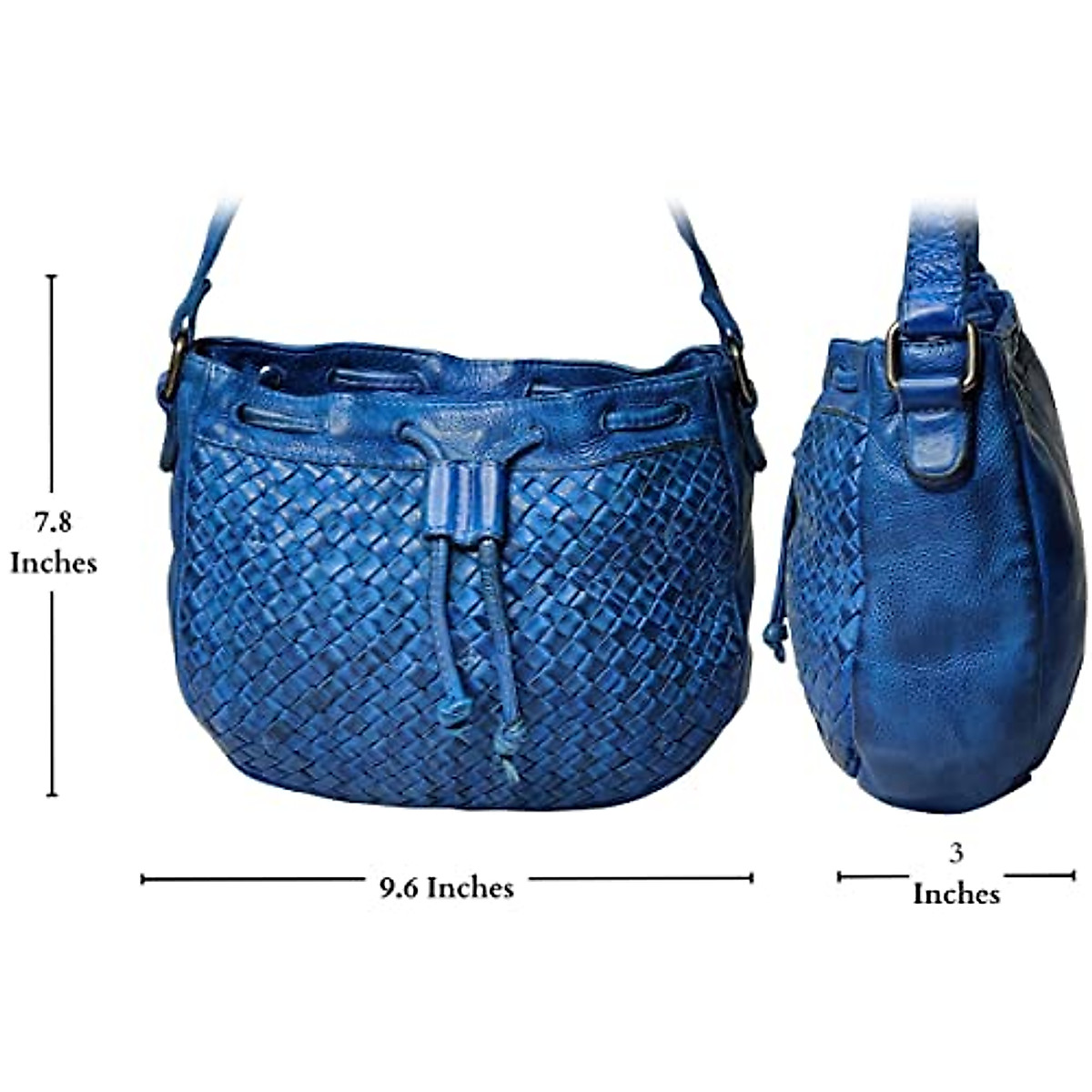 RUSTIC TOWN Leather Shoulder Bag for Women - Washed Leather Travel Sling Bag Crossbody Purse Hobo Handbags Satchel for Ladies