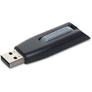 Verbatim 49189 Store 'n'Go V3 USB 3.0 Drive, 128GB, Black/Gray