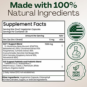 GLP-1 Supplement for Women and Men | Hunger & Metabolism Support - Expert Formulated to Support GLP1 Naturally | Probiotic and Prebiotic (60 Capsules)