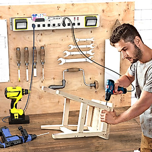 ZESEN 10-Outlet Power Strip with LED Worklight Surge Protector 4ft Cord with Dual Smart USB, Workshop/Garage/Office/Home, ETL Listed