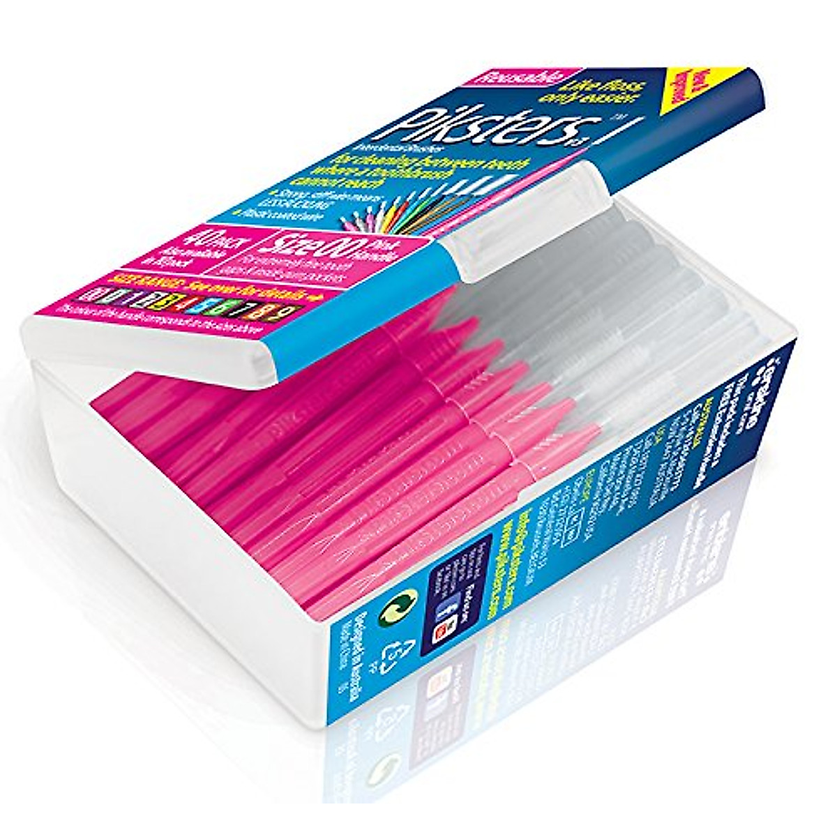 Piksters Interdental Brushes, 40 pk, Size 00, Interdental Tooth Brush for Extremely Tight Gaps, Gum Soft Bristles for Plaque Removal, Safe for Braces