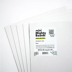 Mighty Board Minis Polystyrene Paint Color Test Panels, 12" x 9", Set of 5, White