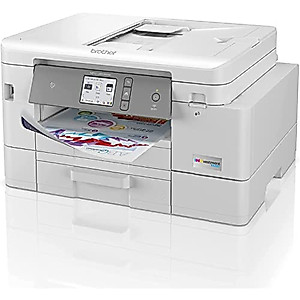Brother MFC-J4535DW INKvestment Tank All-in-One Color Inkjet Printer with NFC, Auto 2-Sided Printing, Print Scan Copy Fax, Built-in wireless, 4800 x 1200 dpi, White - Bundle with Cefesfy Printer Cable