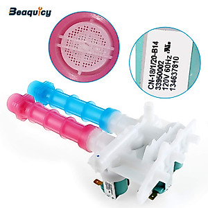 OEM 134637810 Washer Water Inlet Valve by Beaquicy (5 YEAR WARRANTY) - Replacement for Ken-more Crosley Washing Machine -Replaces 134637800, 7134637800, 7134637810, 1482877, AP4368791