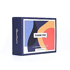 L'apostrophe Thank You Cards - Set of Small Blank Notecards - Modern Design for Small Business, Birthday, Graduation, All Occasions (16 count)