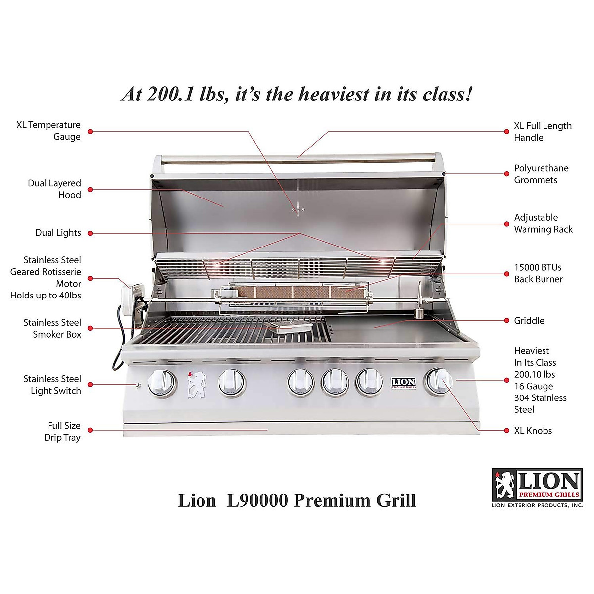 Lion Premium Grills 90823 40" Natural Gas Grill
