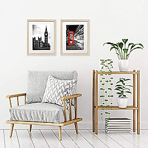 Americanflat 11x14 Light Wood Picture Frame 2 Pack with Shatter-Resistant Glass Cover and Composite Wood Molding - 11X14 Frame With Mat For 8X10 Inch Photos - 2 Pack