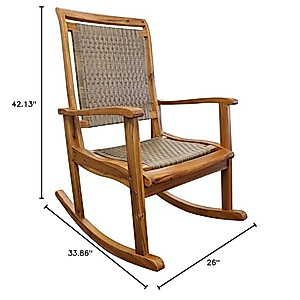 Leigh Country Sequoia Wicker Patio Rocker Rocking Chair, Brown