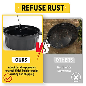 1MORE Wood Stove Steamer- Wood Stove Humidifier Cast Iron with Porcelain Enamel Coating, Fireplace Steamer Pot, Rust Resistant, Home Indoor Decorative, 2.5 Quart Capacity,Black