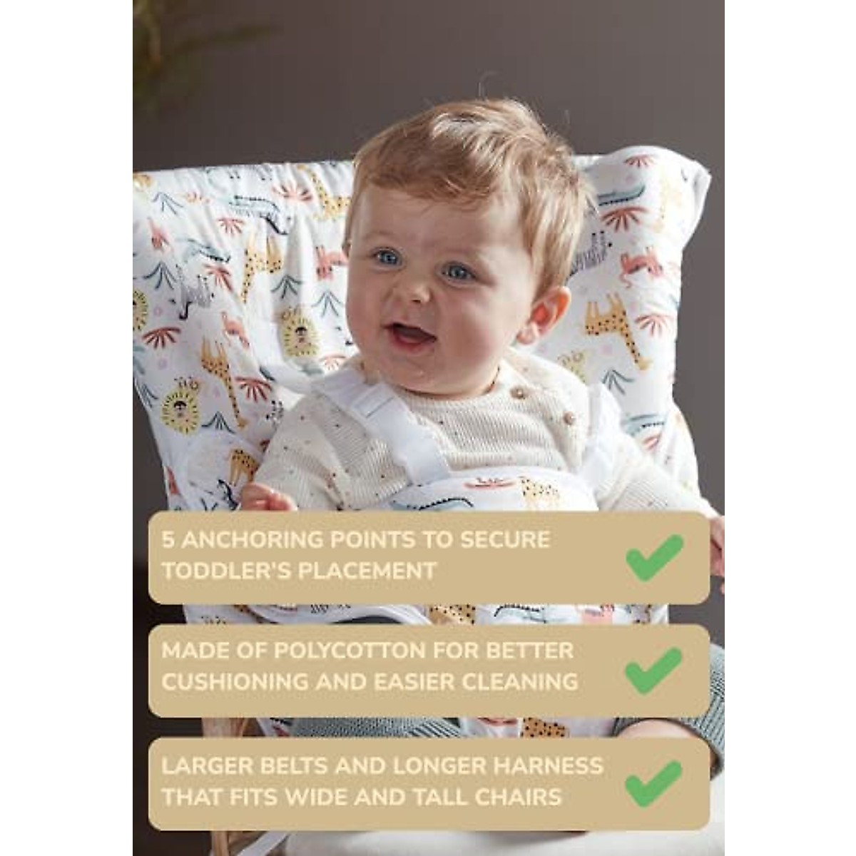 ORSETTO Baby High Chair Boy - Lightweight & Compact (7oz) - Portable High Chair - High Chairs for Babies and Toddlers - Baby Chair - Travel Highchair - Baby Trend High Chair - Sit Up Chair for Baby