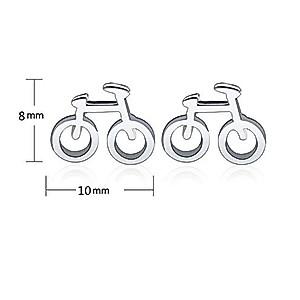 Small Bicycle Studs Earrings for Women Girls 925 Sterling Silver Cartilage Tragus Cute Bike Tiny Unique Safety Pin Earrings Hypoallergenic Post Fashion Personalized Unisex Jewerly Gift for Best Friend