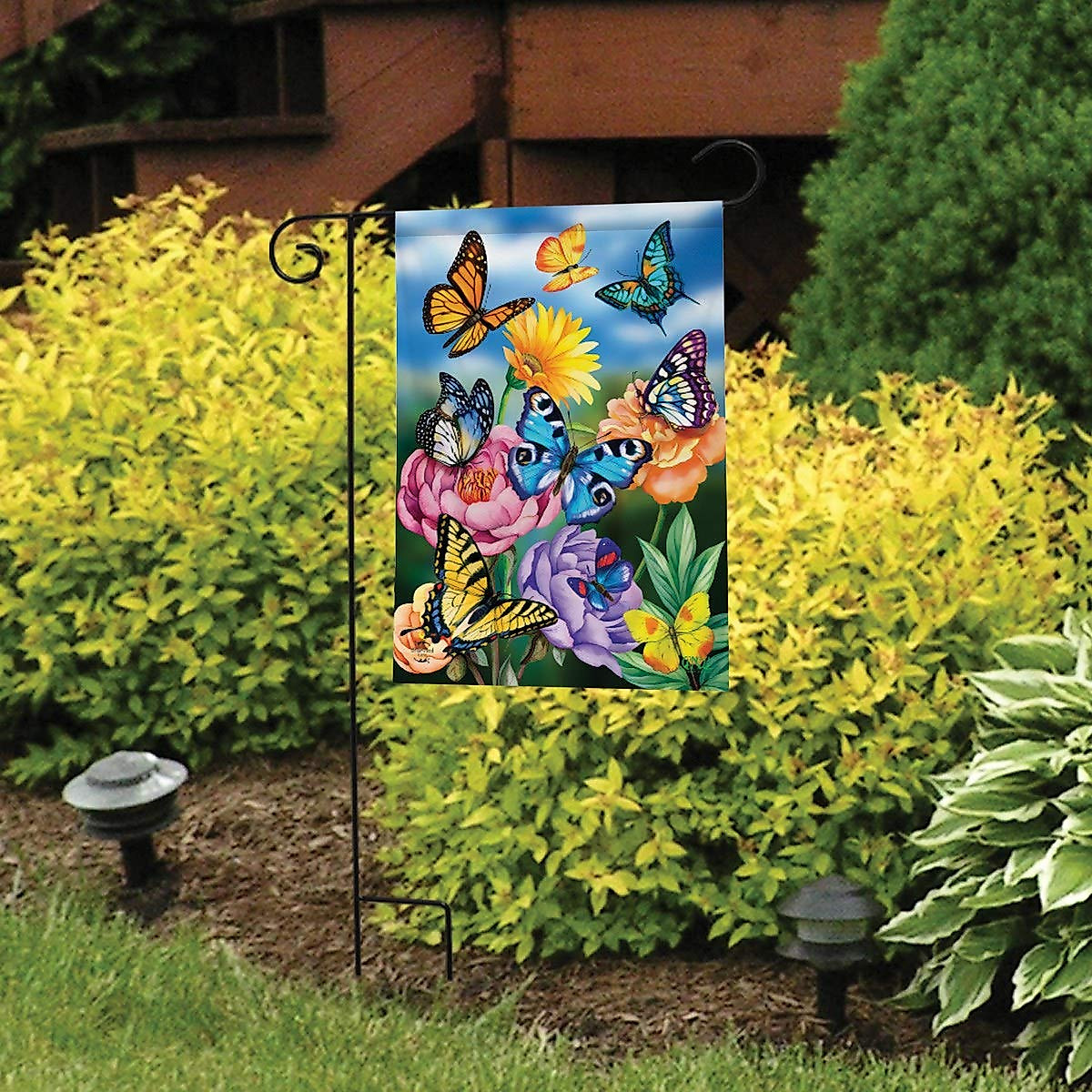 Butterflies In The Garden Spring Garden Flag Floral Butterfly 12.5" x 18" Briarwood Lane