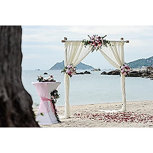 Qidkeo White Chiffon Fabric by The Yard 59" Wide,10 Yards Continuous