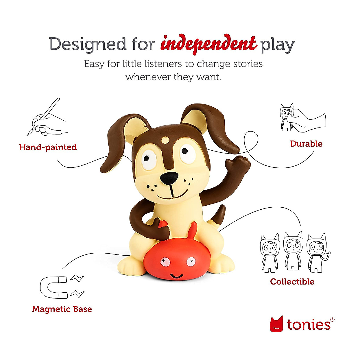 Toniebox Audio Player Starter Set with Playtime Puppy - Listen, Learn, and Play with One Huggable Little Box - Gray