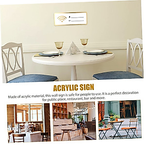 Operitacx Wifi Plaque for Wall Acrylic Wifi Password Sign Network Coverage Sign Easy to Read Password