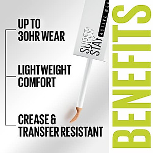 Maybelline Super Stay Liquid Concealer Makeup, Full Coverage Concealer, Up to 30 Hour Wear, Transfer Resistant, Natural Matte Finish, Oil-free, Available in 16 Shades, 15, 1 Count