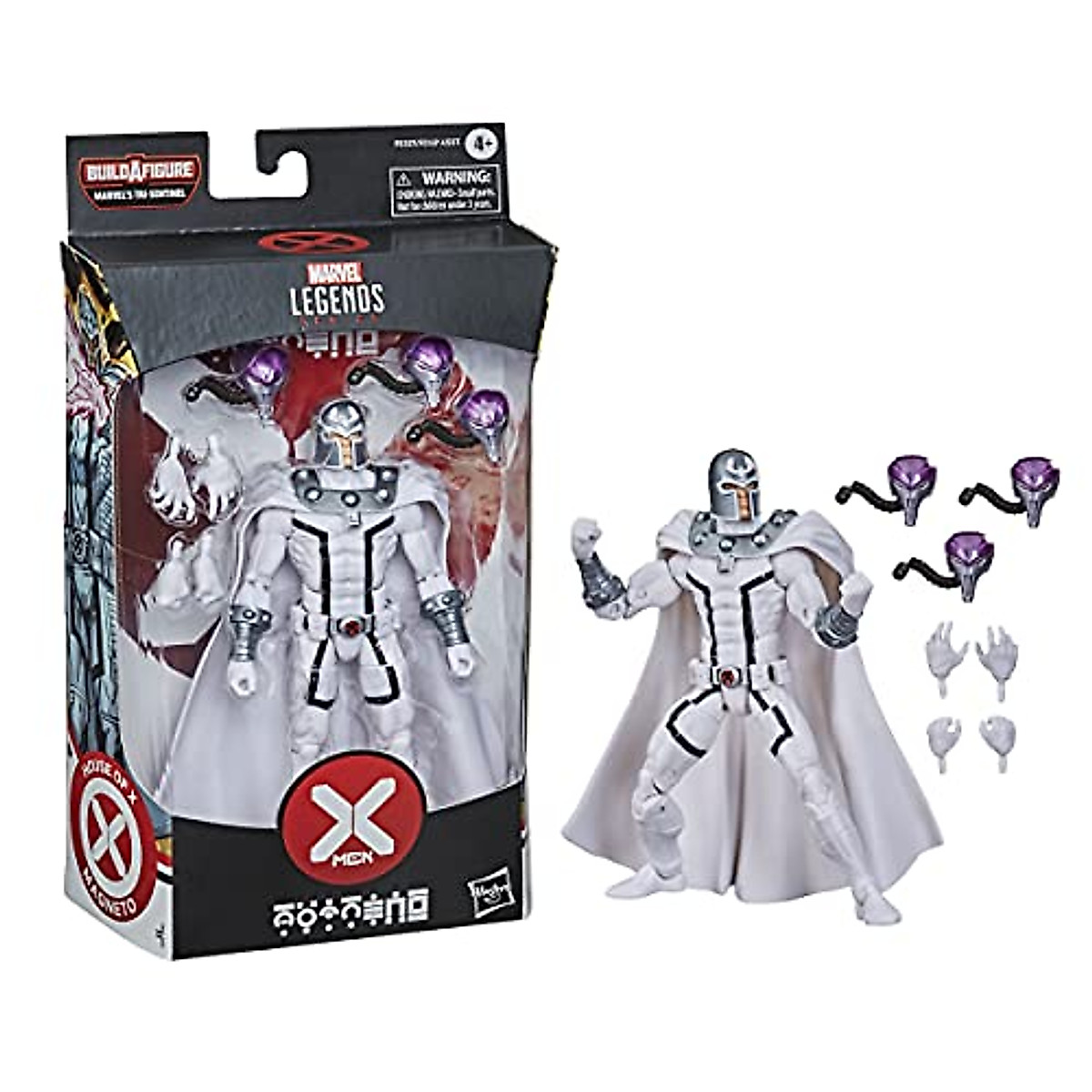 Marvel Hasbro Legends Series X-Men 6-inch Collectible Magneto Action Figure Toy, Premium Design and 2 Accessories, Ages 4 and Up, White