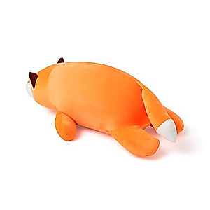 Niuniu Daddy Fox Stuffed Animals Not Weighted, Cute Big Lying Fox Plush Toy, 18.1in Kawaii Soft Plushies, Hugging Body Pillow for Christmas/Birthday/Party Gifts Presents for Kids Girls Boys Adults