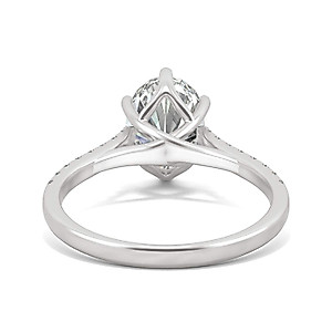 14K White Gold Moissanite by Charles & Colvard 10x8mm Oval Engagement Ring-size 8.5 3.24cttw DEW