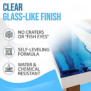 Epoxy Resin 1 Gallon Kit | 1:1 Resin and Hardener for High Gloss Coatings | for Bars, Table Tops, Flooring, Art, Bonding, Filling, Casting | Safe for Wood, Metal, Stone, Fiberglass & More!