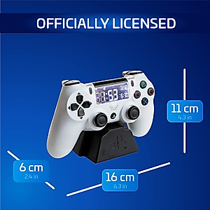 Paladone PlayStation Digital Alarm USB Reverse LCD with Backlight, White PS5 Controller Design, Use D Pad & Buttons to Control & Set Clock, Gamer Decor, PlayStation 5 Gaming Desk Accessories