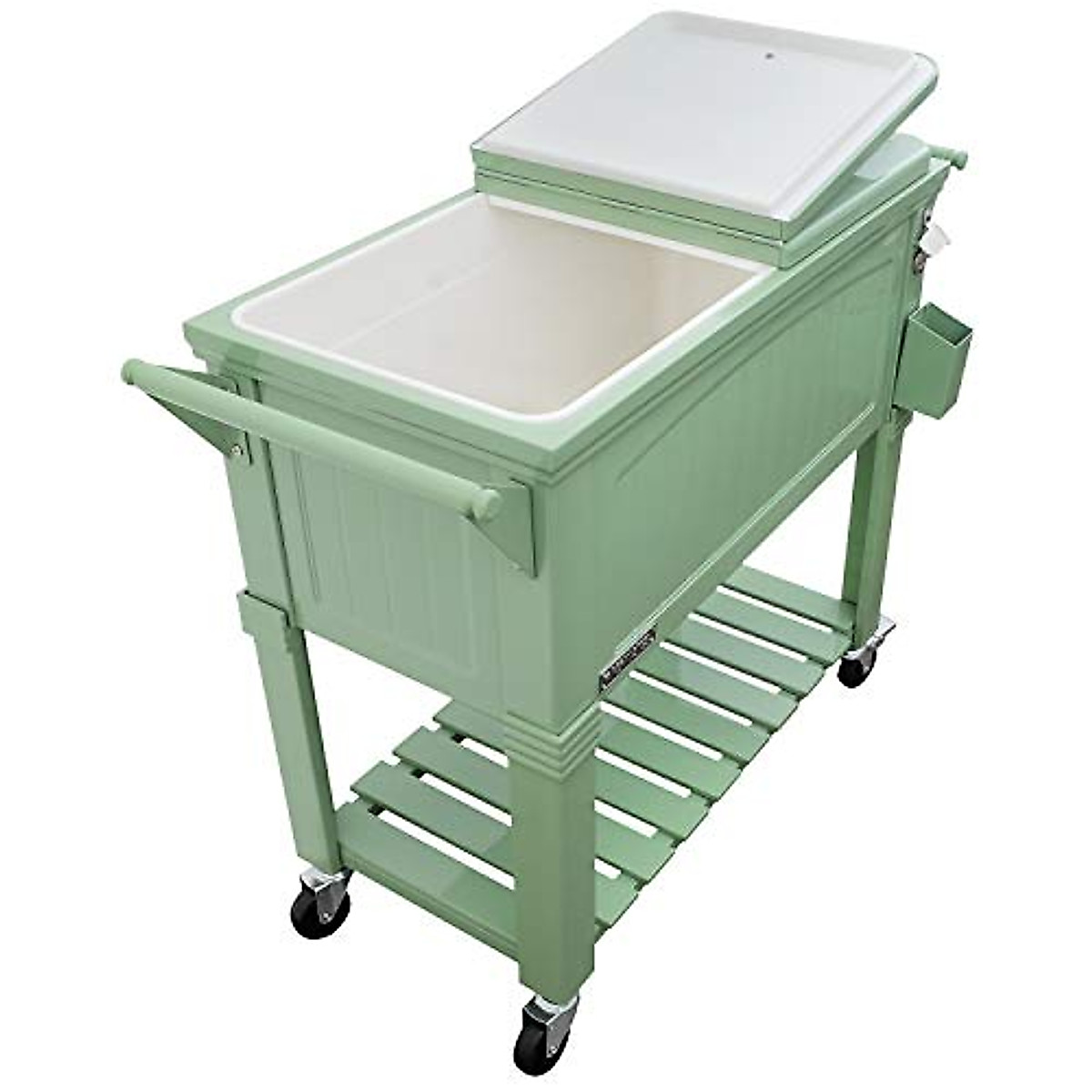 Permasteel PS-203F1-SAGE-AM 80 Quart Portable Rolling Patio Cooler, Sage