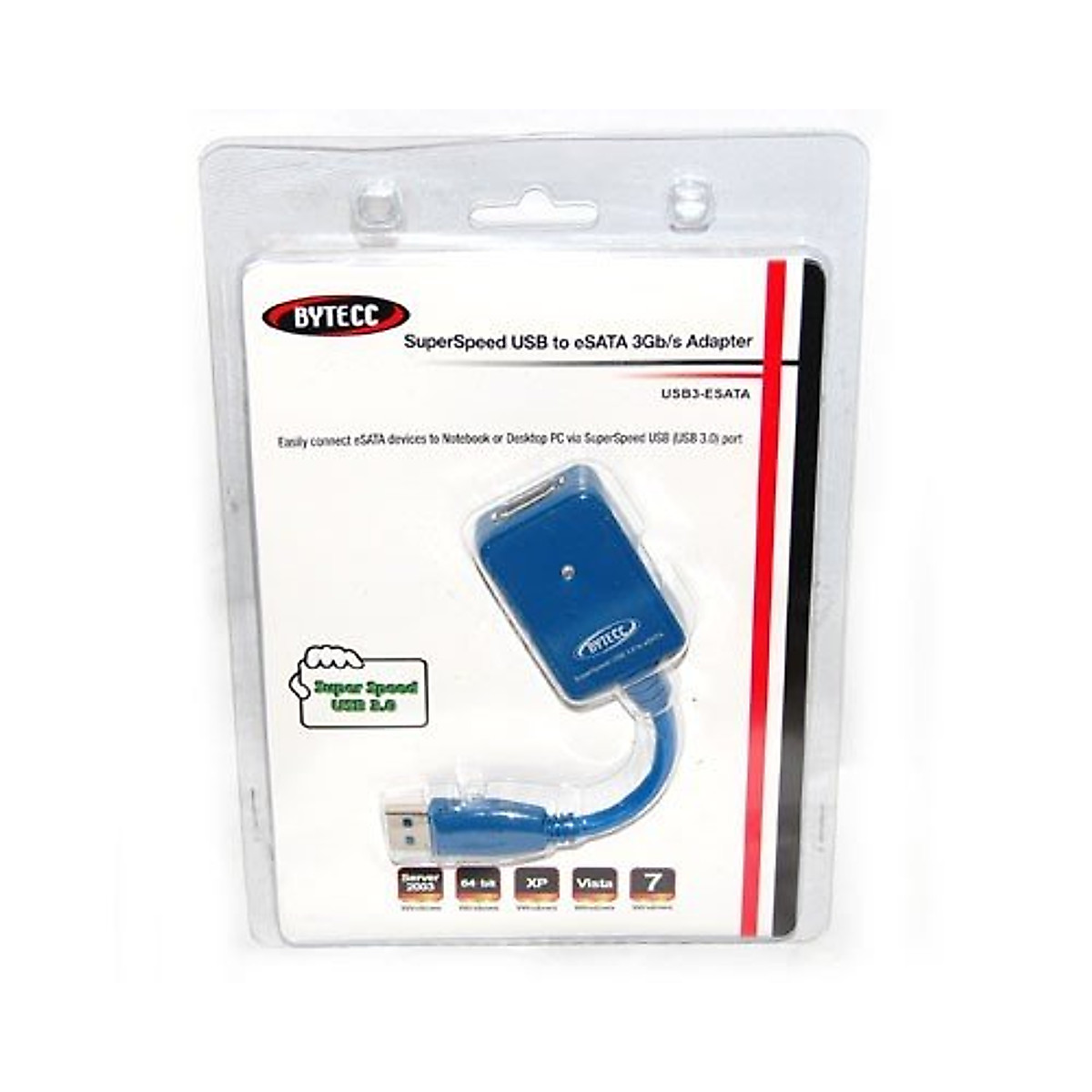 BYTECC USB3-ESATA SuperSpeed USB 3.0 to eSATA 3Gbs Adaptor