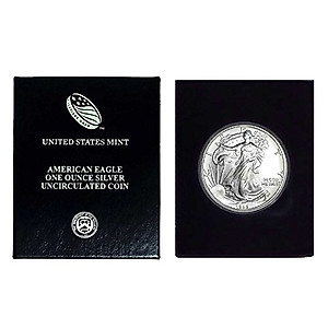 1995 - U.S. Silver Eagle in Plastic Air Tite in Magnet Close Black Gift Box - Gem Brilliant Uncirculated Dollar Uncirculated US Mint