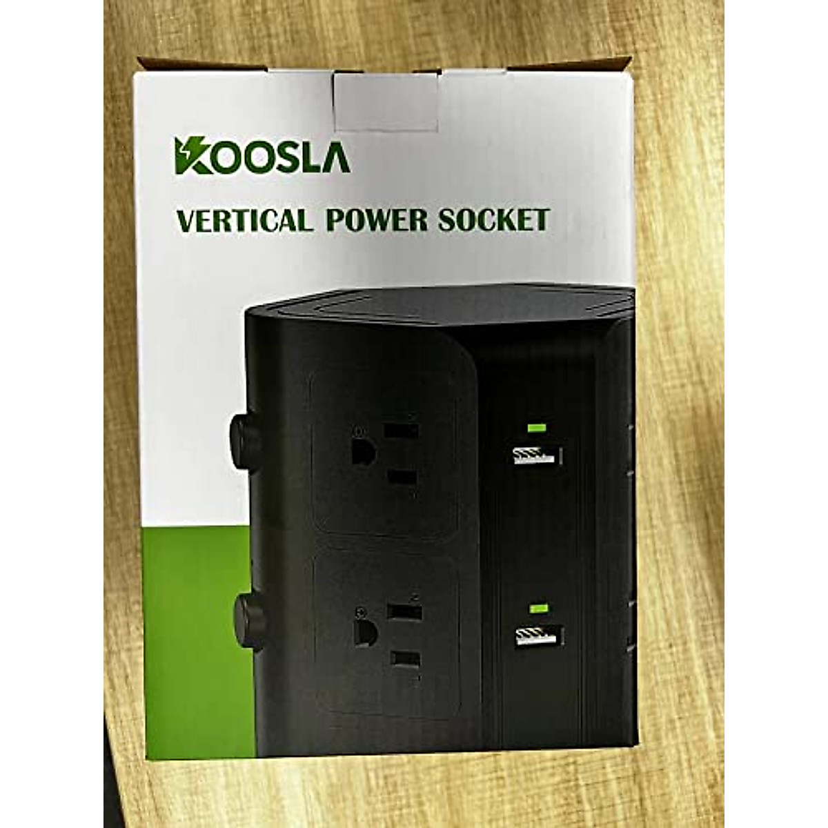 Power Strip Tower by KOOSLA, [15A 1500J] Surge Protector - 12 AC Multiple Outlets and 6 USB Ports, Flat Plug 14 AWG Heavy-Duty Extension Cord 6.5ft, Home Office Supplies, Dorm Room Essentials White