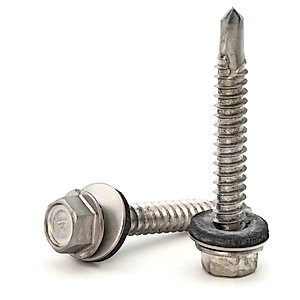 #12 Stainless Steel Hex Head Roofing Screws with Sealing Washer Self Drilling Stainless Steel Roofing Screws #12 x 2-1/2 inch Qty 250