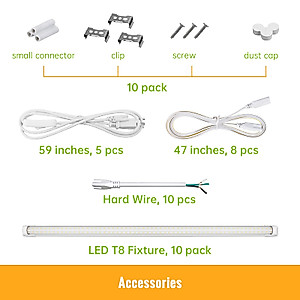 SpeePlant Led Shop Light 8FT 10 Packs, 100W 15000LM 5000K, Linkable 8 Foot Led Shop Lights, Super Bright Led Garage Light, V Shape T8 Led Light Fixture for Workshop, Double Row Led Tube Lights