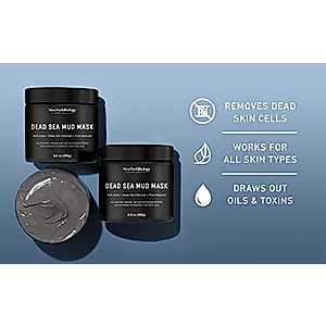 New York Biology Dead Sea Mud Mask for Face and Body - Spa Quality Pore Reducer for Acne, Blackheads and Oily Skin, Natural Skincare for Women, Men - Tightens Skin for A Healthier Complexion - 8.8 oz