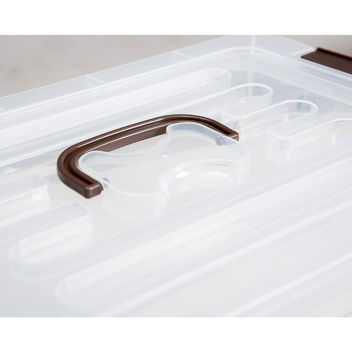 YYXB 4 Pack-Plastic Storage Bins with Lids and Handle, Clear Plastic Latching Box for Storage, Stackable Storage Containers for Organizing, Multi-Purpose, 6 Quart