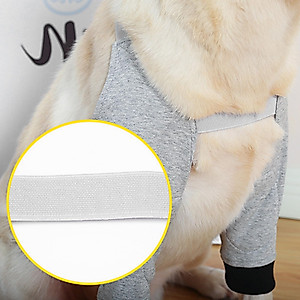 Adjustable Dog Elbow Protector Soft Breathable Stable Support for Injury, Front Legs Sleeve for Dog Recovery (S)