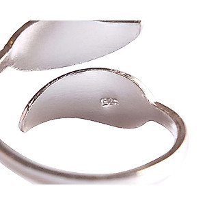 Handmade Silver Leaf Wrap Adjustable Toe Ring, 925 Sterling Silver, Classic Floral Open Toe, Pinky or Knuckle Rings for Women, foot bare jewelry, By MiYa Jewelry Creations