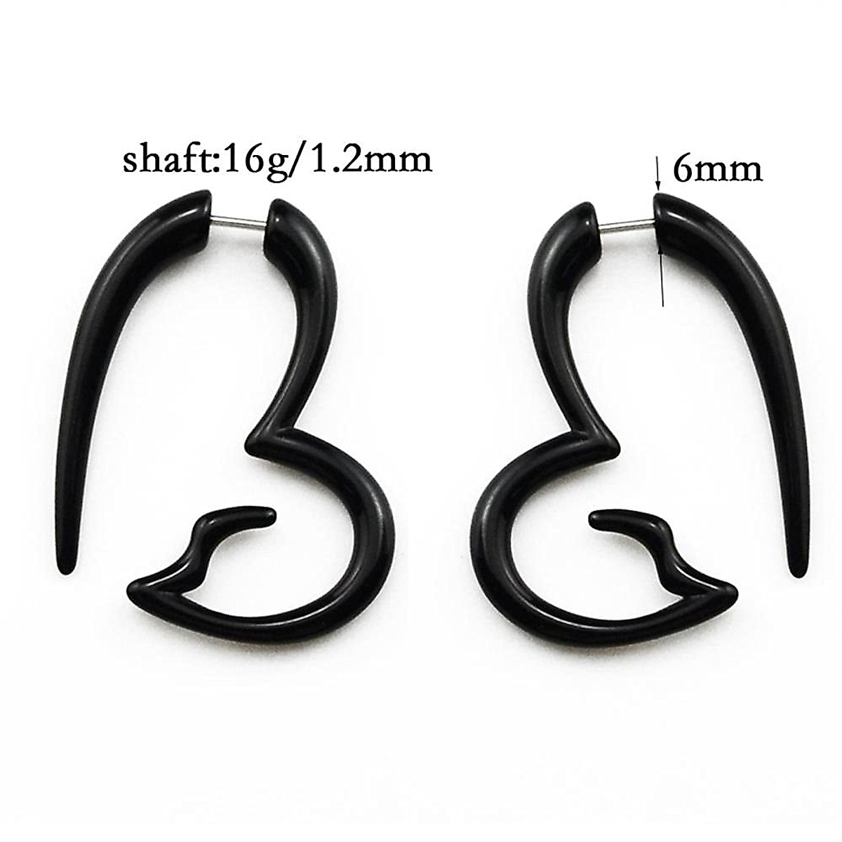 12Pairs Graceful Tribal Spiral Fake Gauges Acrylic Ear Tapers Acrylic Fake Gauges Expanders Earring Tunnel Plugs Piercing Body Jewelry for Women