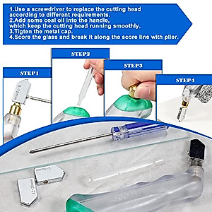 SPEEDWOX 20PCS Heavy Duty Mosaic Wheeled Glass Nippers with Replacement Cutting Wheel Glass Running Pliers Breaker Grozer Pliers Oil Feed Glass Cutter Set Cut Resistant Gloves Leather Zipper Bag