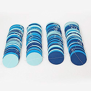 Decor365 Blue Circle Dot Garland Bubble Streamer Summer Under the Sea Party Decoration Pool Beach Ocean Bubble Hanging Bunting Banner Backdrop Mermaid Birthday/Wedding/Baby Shower/Kids Room PartyDecor