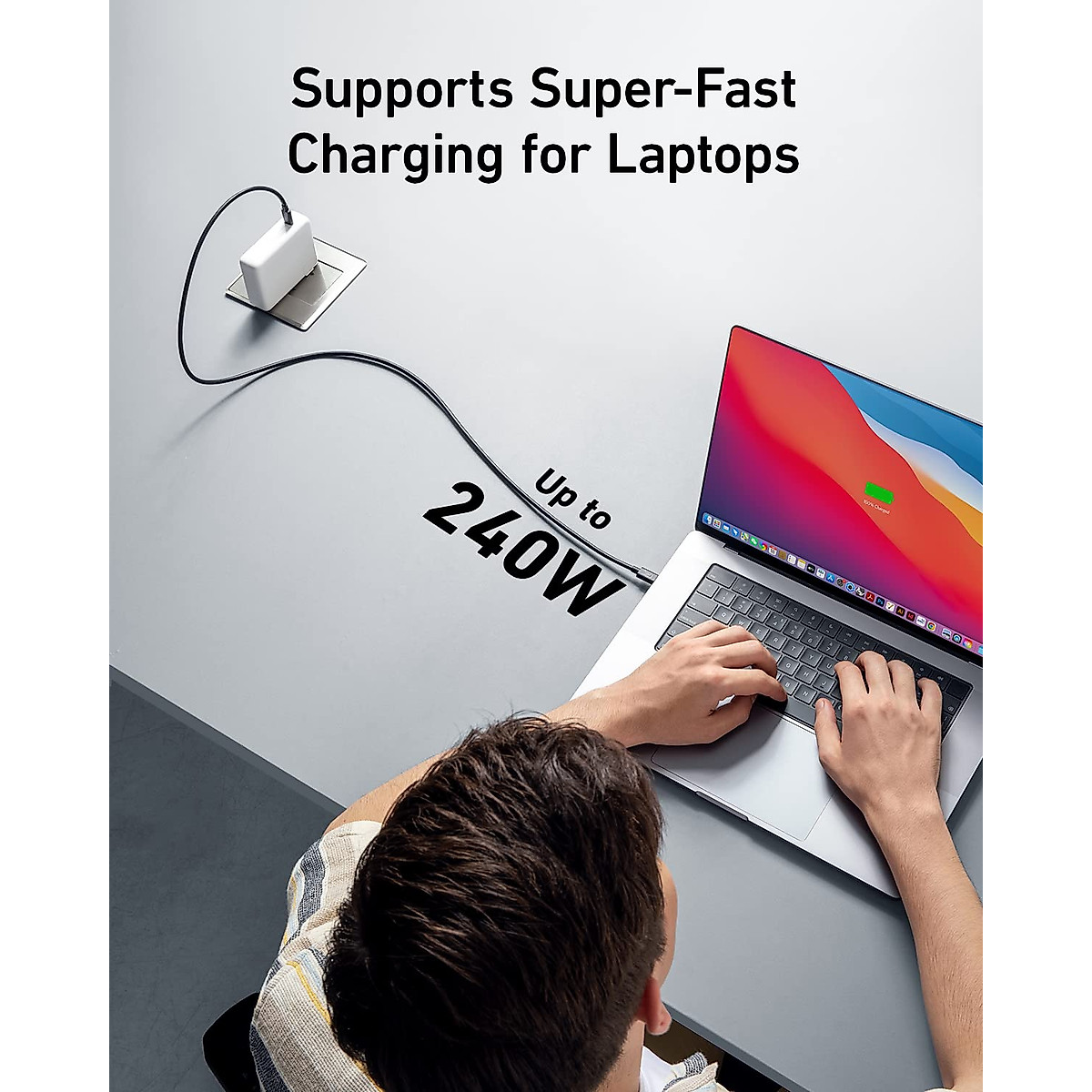 Anker USB C Hub, 556 USB-C Hub (USB4, 8-in-1) with 1.6ft USB4 Cable, 10 Gbps USB-C and USB-A Data Ports, 8K HDMI and DisplayPort & Anker 515 USB 4 Cable 3.3 ft, Supports 8K HD Display