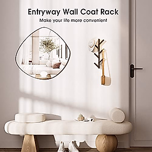 RRG Vertical Coat Rack Wall Mounted 16 Inch, Metal Vertical Hat Rack for Wall, Modern Wall Coat Tree for Hats, Jackets, Bags, Entryway Bedroom (Height 16")