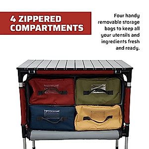 Camp Chef Sherpa Table & Organizer - Camping Storage for Outdoor Cooking & Camping Gear - Aluminum Table Top